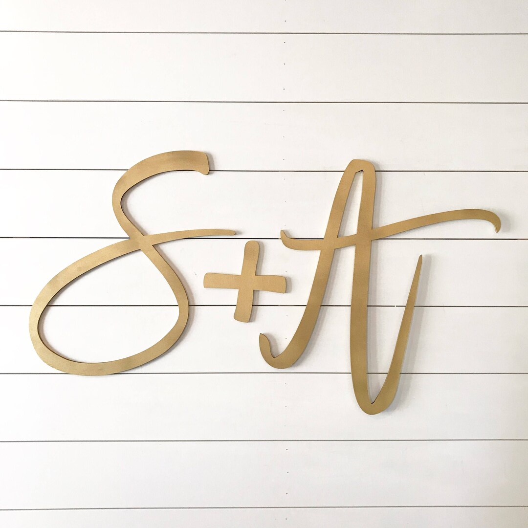 Modern Script Wedding Initials, Gold Initials, Bride and Groom Initials ...