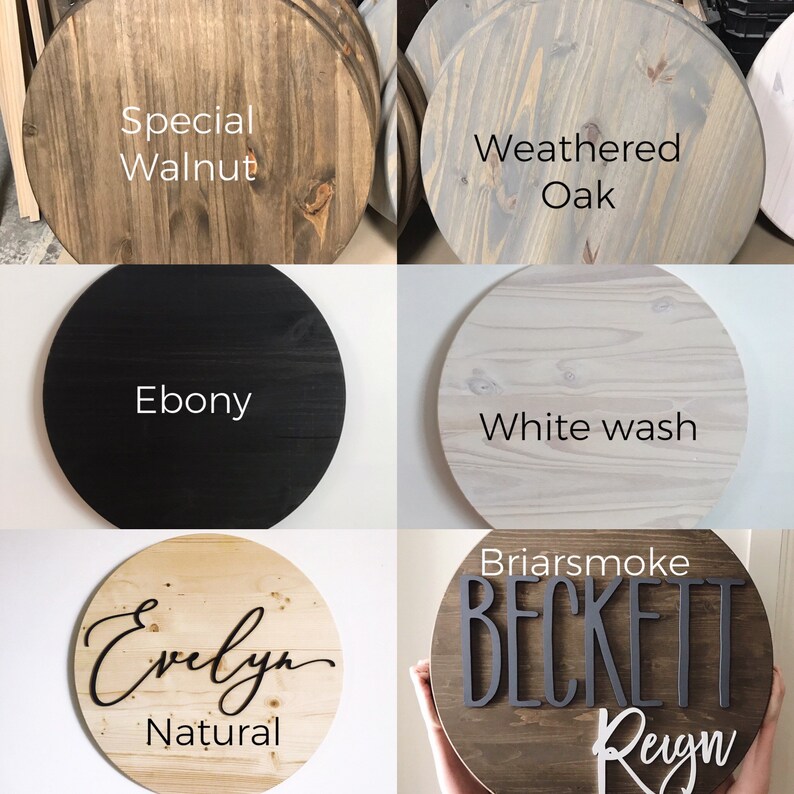 Round Name Sign NO LETTER LIMIT 24 Round Sign Nursery - Etsy