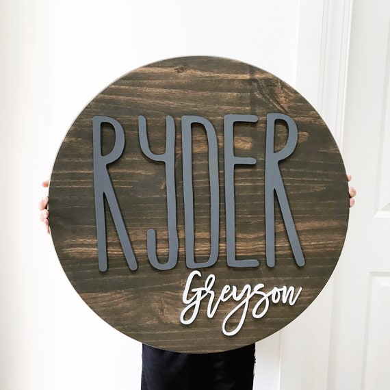Round Name Sign NO LETTER LIMIT 24 Round Sign Nursery - Etsy