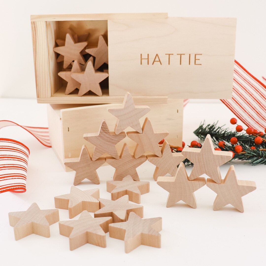 Stacking Stars, Counting Stars, Wood Montessori Toys, Waldorf Building ...