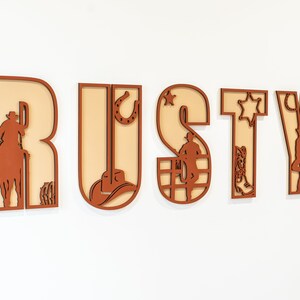 Name Sign, Nursery Name Sign, Western Cowboy Name Sign for Kids Room ...