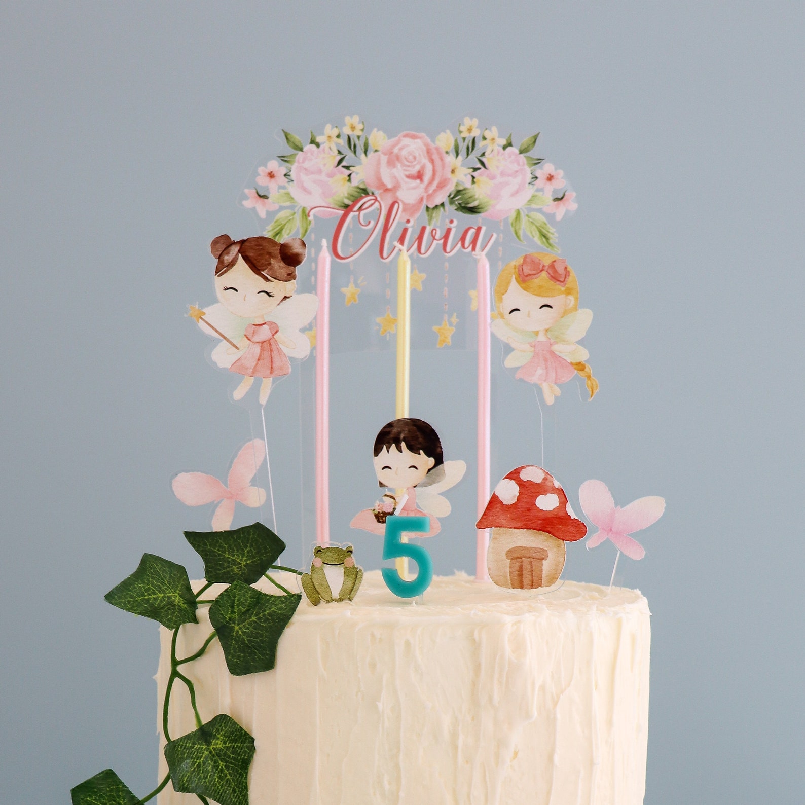 Fairy Cake Topper Party Cake Topper Fairy Forest Cake - Etsy
