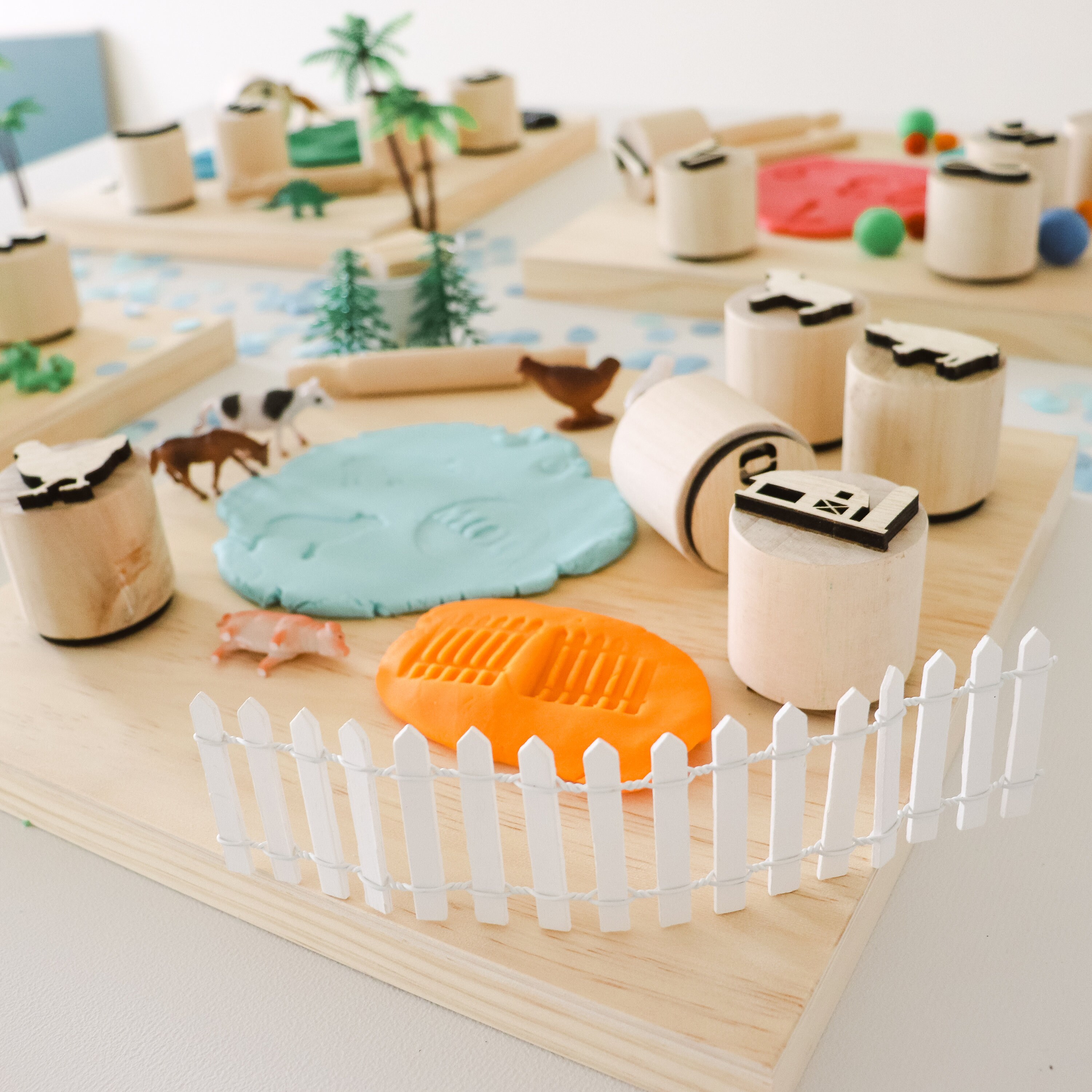 Farm Playdough Stamps Sensory Kit Tools | Etsy