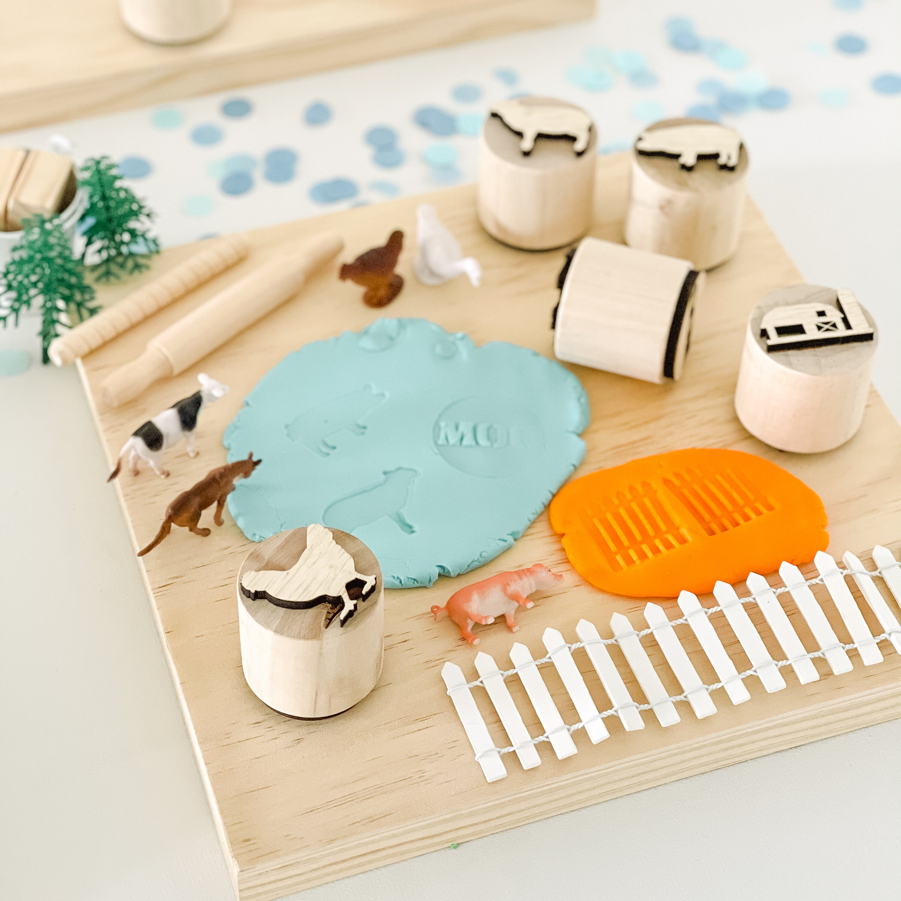 Farm Playdough Stamps Sensory Kit Tools | Etsy