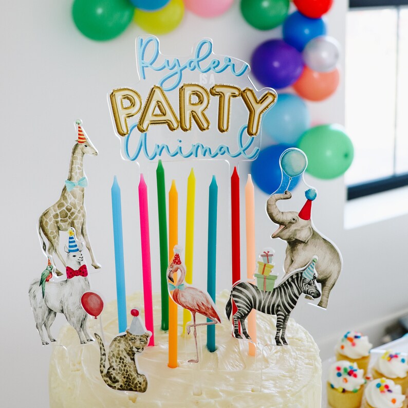 Party Animal Topper Party Cake Topper Zoo Party Cake Topper - Etsy