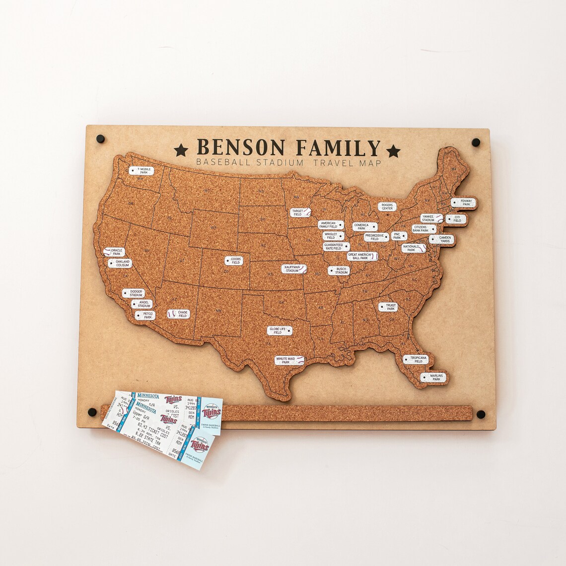 MLB Stadium Tour Map Baseball Family Travel Map Baseball - Etsy