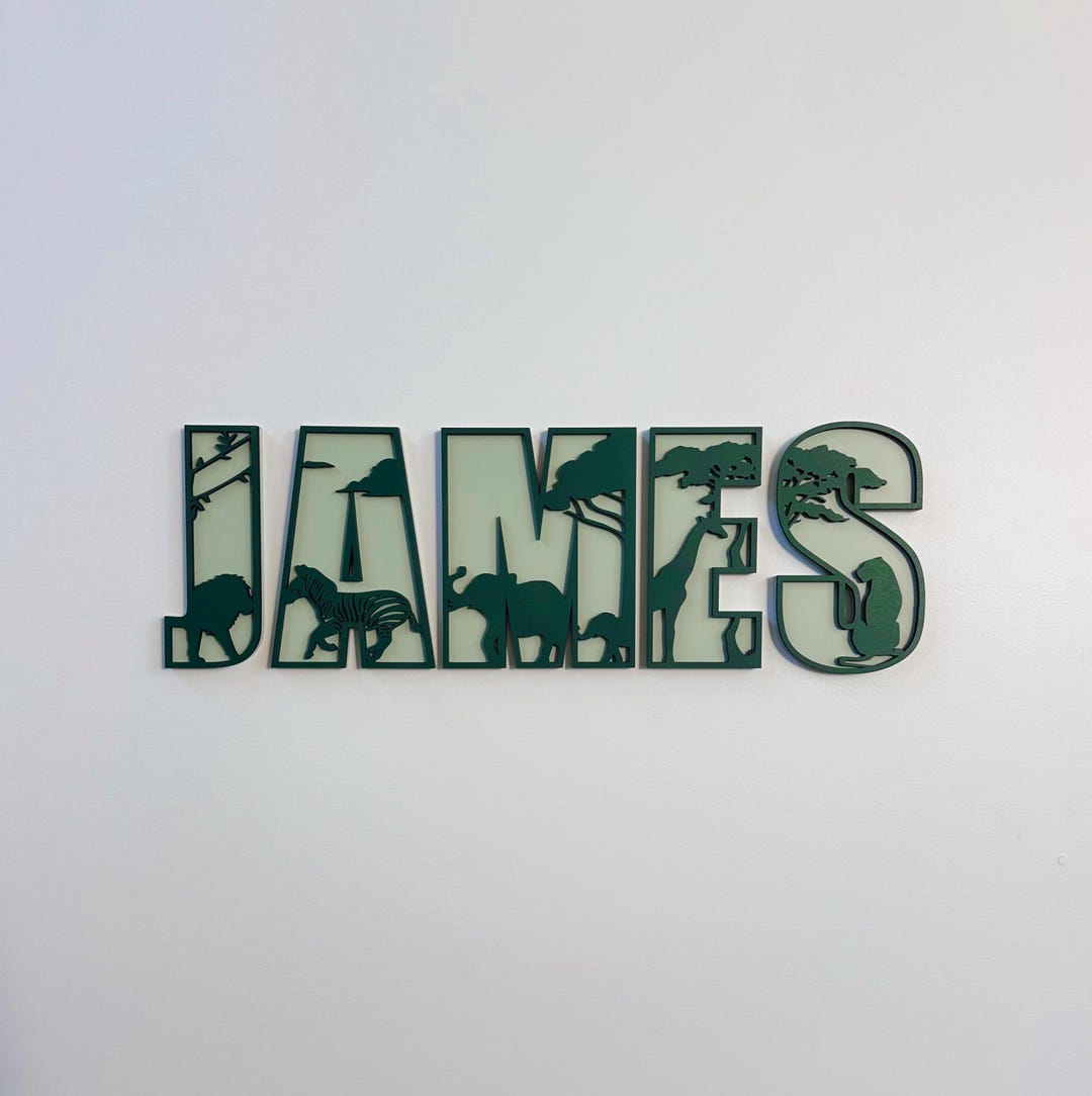 Personalized Jungle Animal Name Sign: Custom Nursery Decor - Etsy