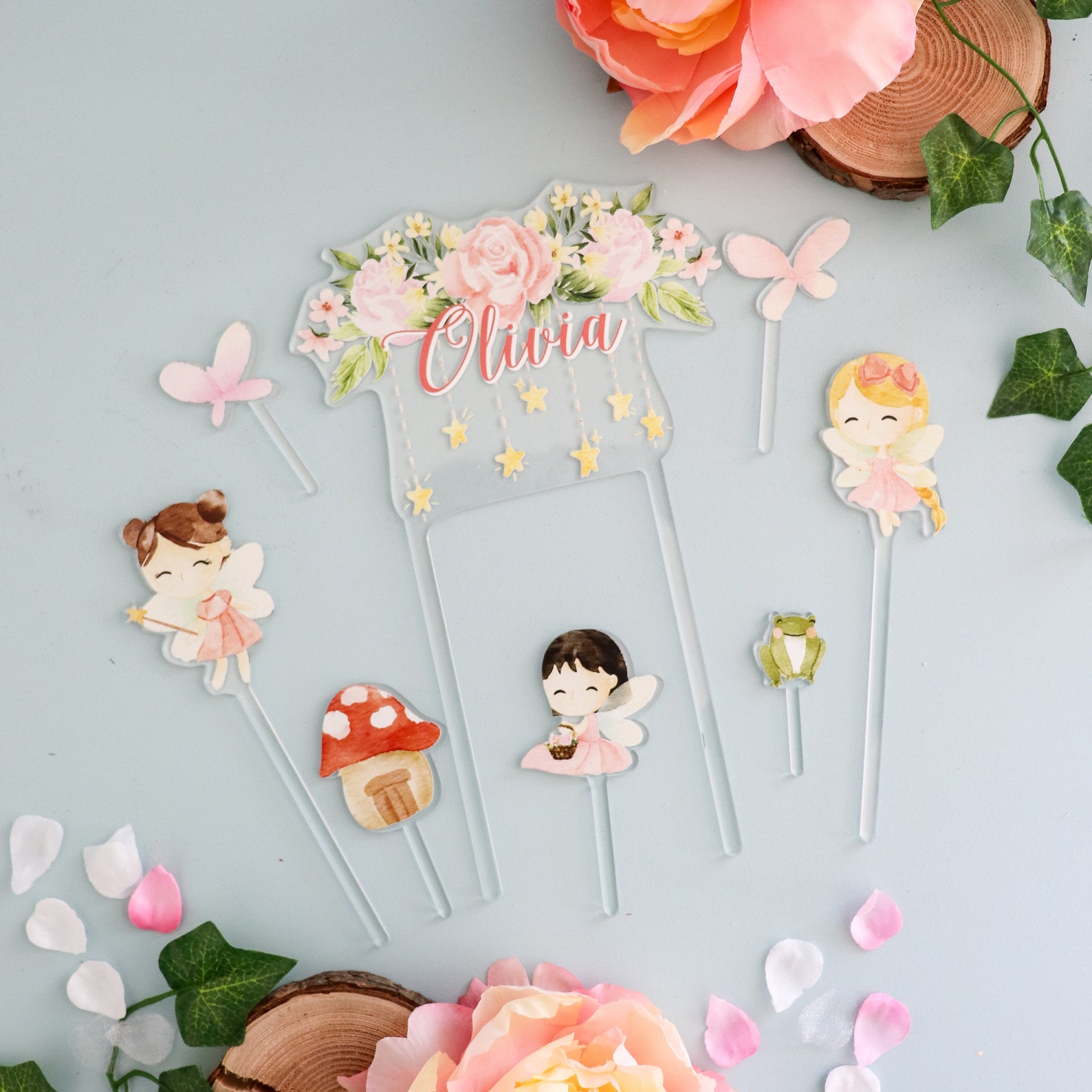 Fairy Cake Topper Party Cake Topper Fairy Forest Cake - Etsy