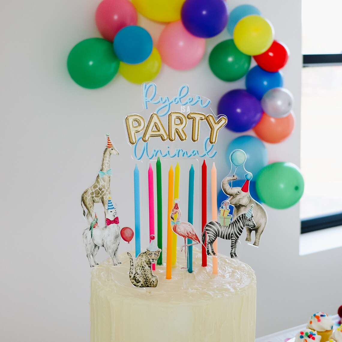 Party Animal Topper Party Cake Topper Zoo Party Cake Topper - Etsy