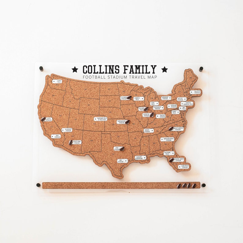 NFL Stadium Tour Map Football Family Travel Map Football - Etsy