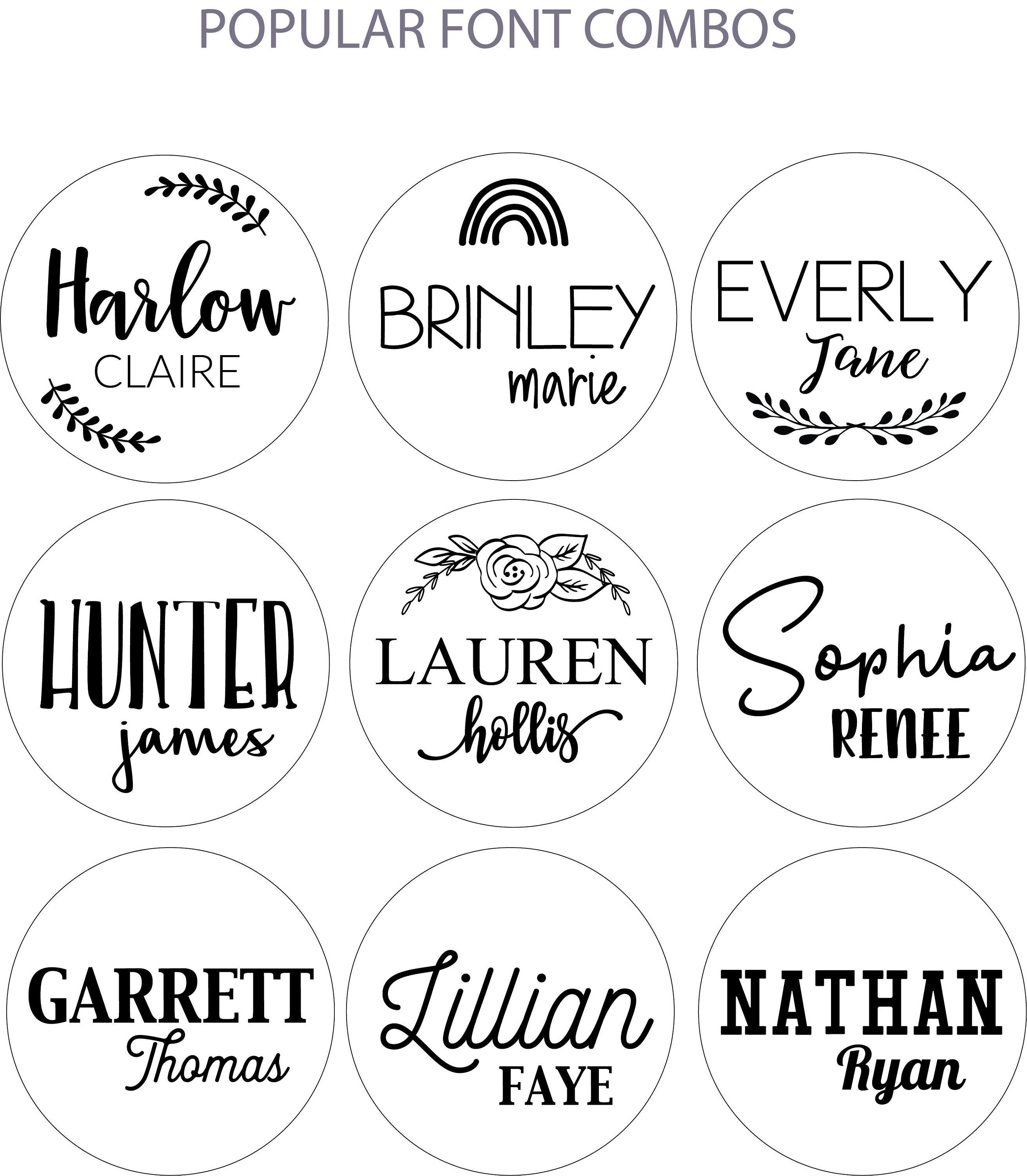 Round name sign NO LETTER LIMIT 24 round sign nursery | Etsy