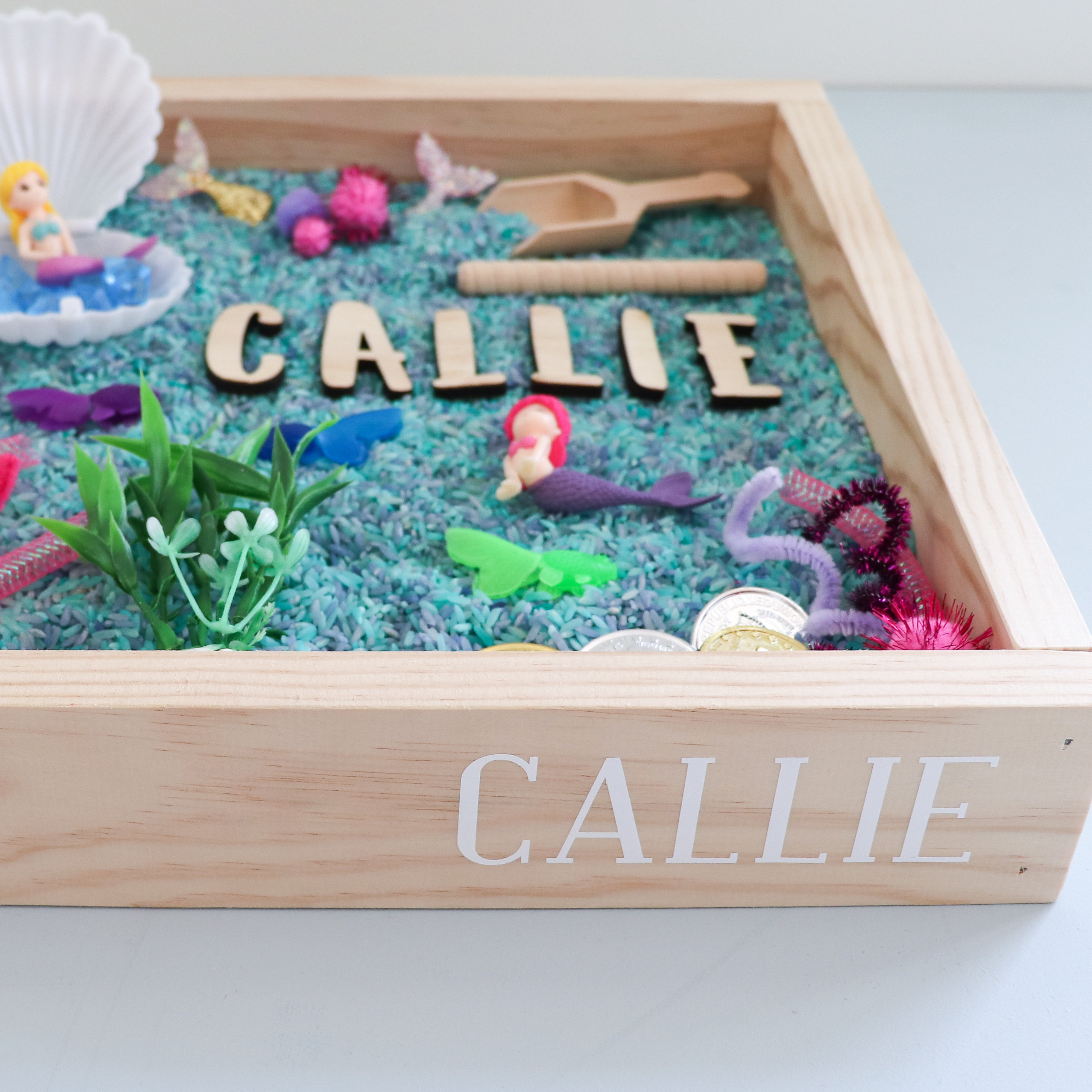 Personalized Mermaid Sensory Kit: Montessori Ocean Play With Tray - Etsy