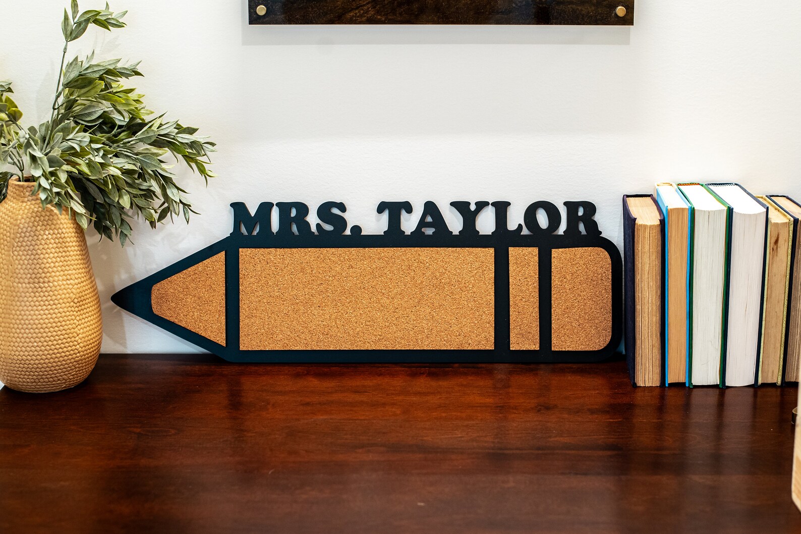 Personalized Teacher Name Cork Board: Pencil Classroom Decor - Etsy