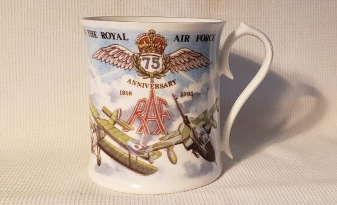 Vintage Aynsley 75th Anniversary Royal Air Force Coffee Mug Cup RAF ...