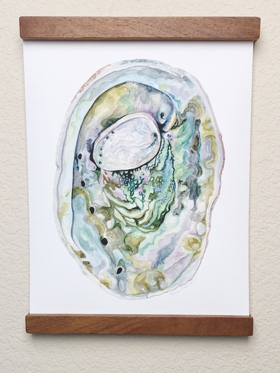 ABALONE SHELLS || Watercolor Shell Print || Iridescent Abalone Art ...