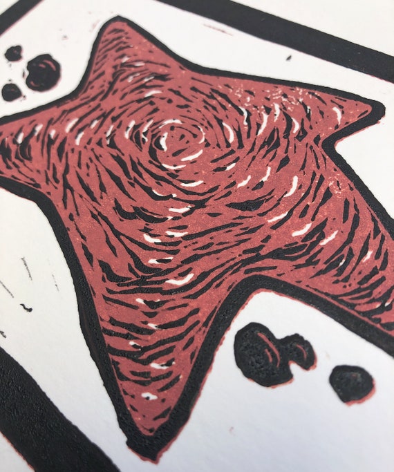 STARFISH || Block print art || original art print || beach art — Hawk ...
