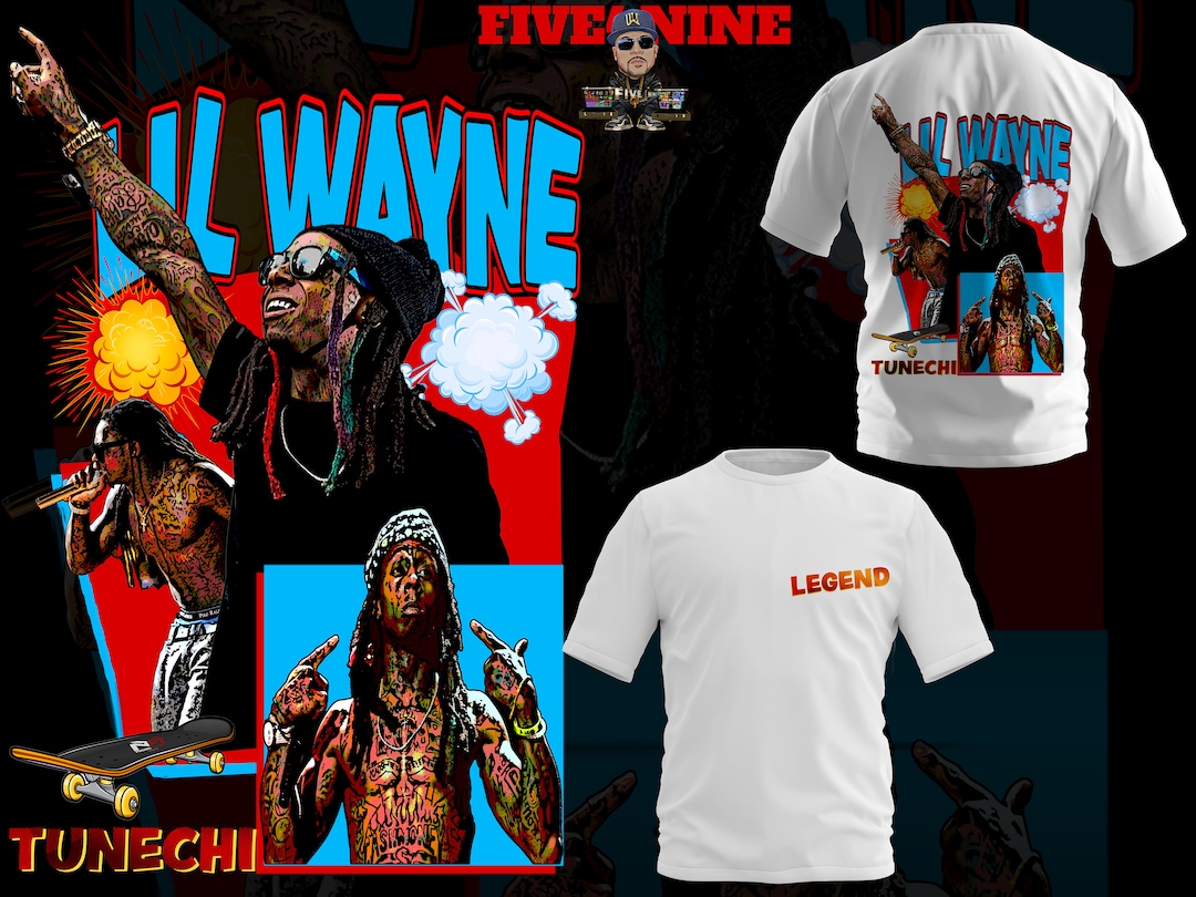 Lil Wayne Cartoon Tshirt Design (2 Designs) - Etsy
