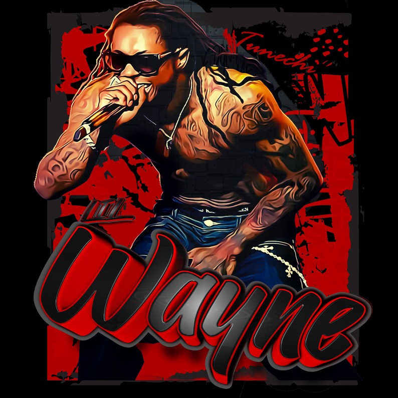 Lil Wayne Cartoon Tshirt Design (2 Designs) - Etsy