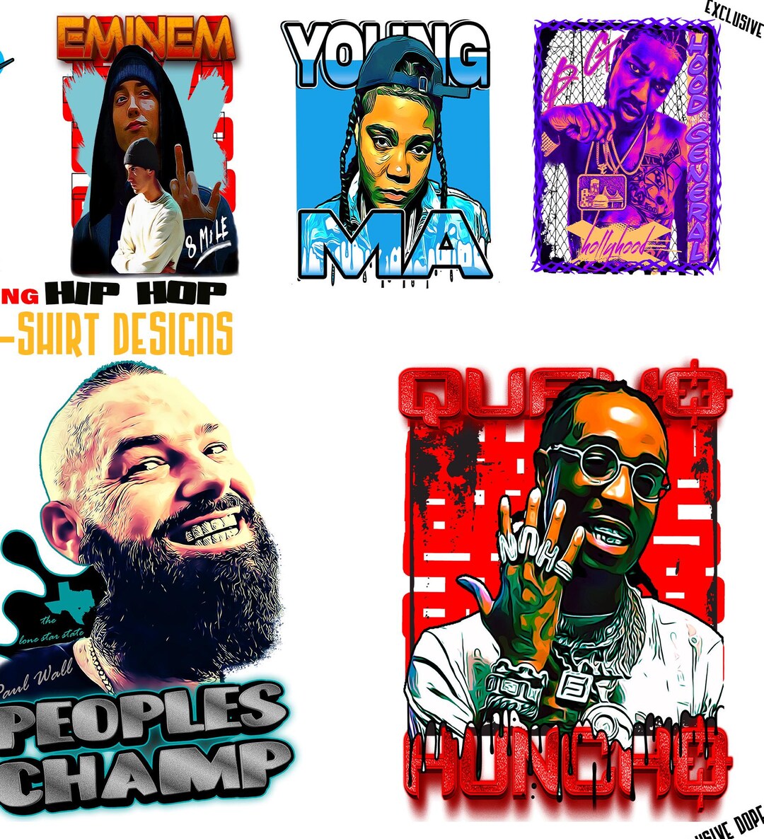 Eminem Tshirt Design ( Quavo, Paul Wall, Young Ma, Bg) - Etsy