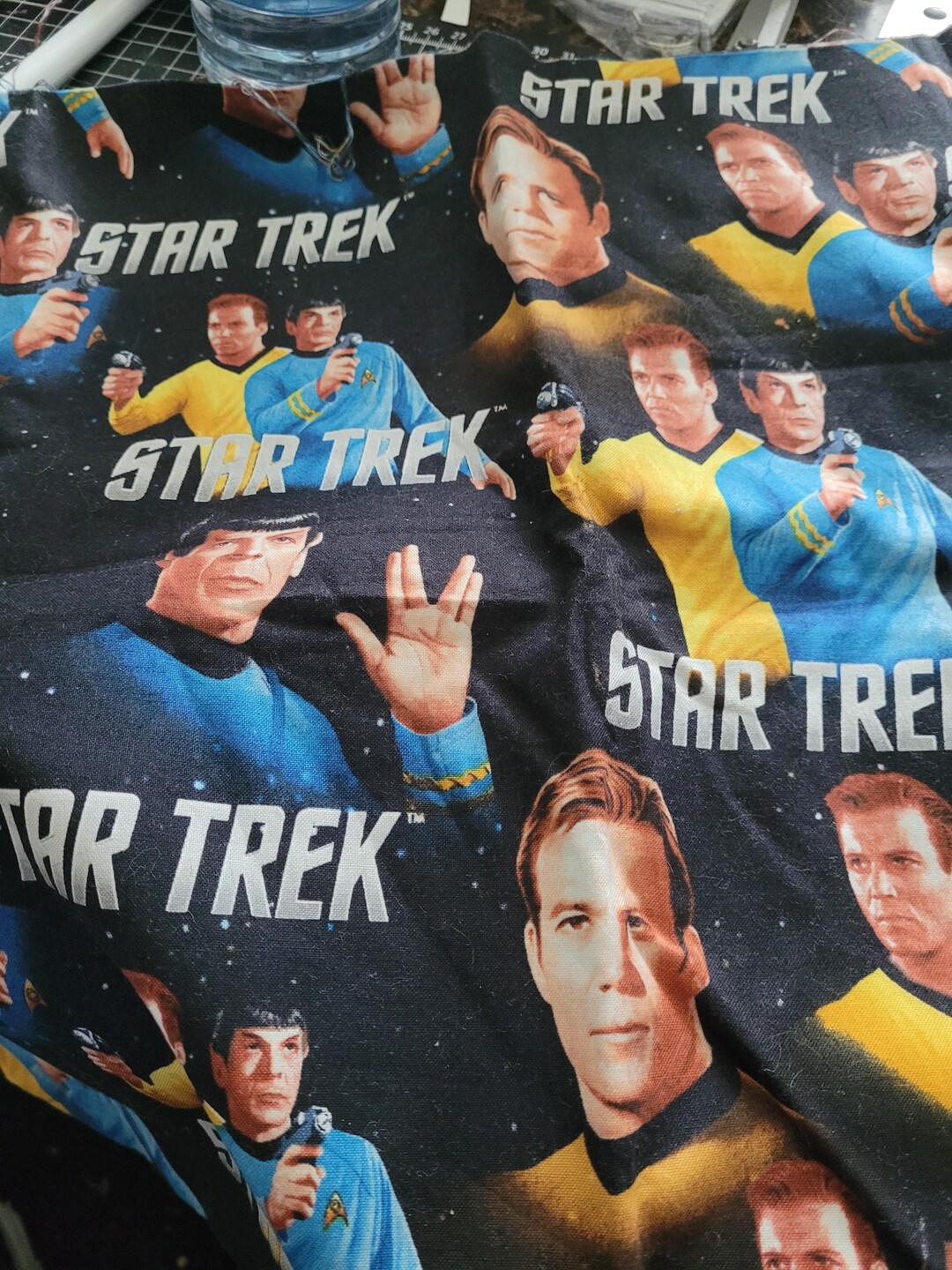 Star Trek Cotton Fabric Captain Kirk & Spock Print for Sewing Project ...