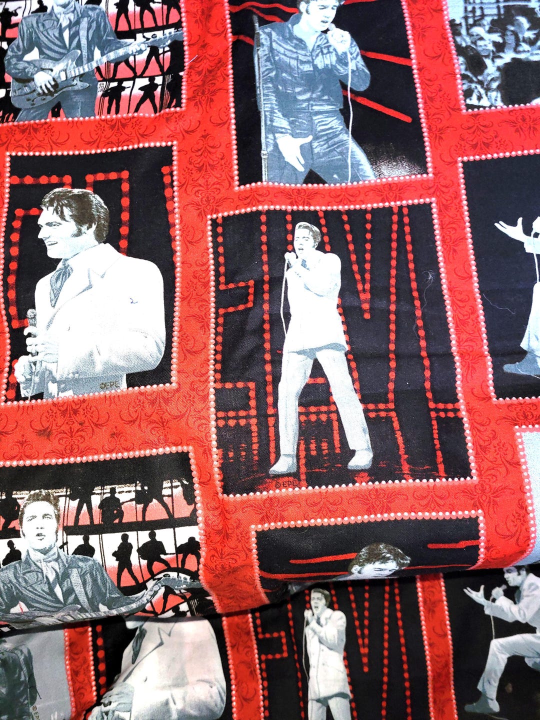 Elvis Presley Fabric: '68 Special Cotton Quilting Squares (15x15 2pcs ...