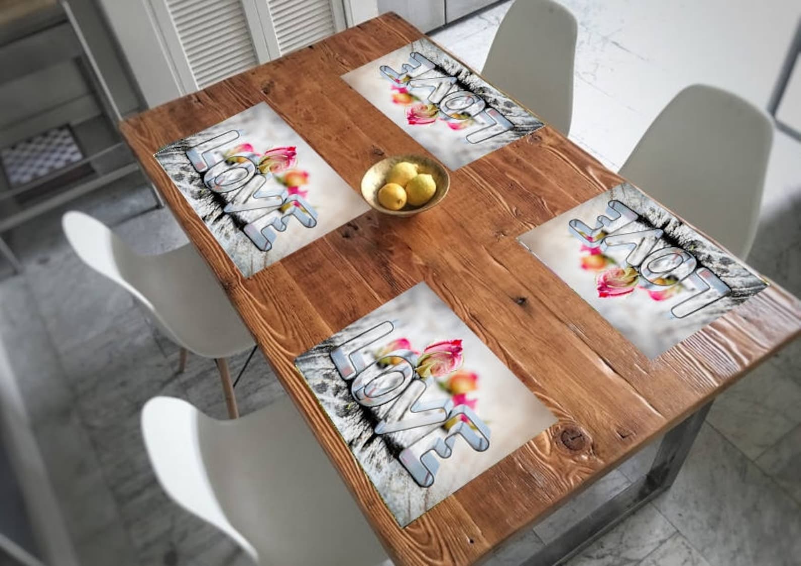 Set de Table Plastifié Saint-Valentin Love | Dîner Romantique Cadeau ...