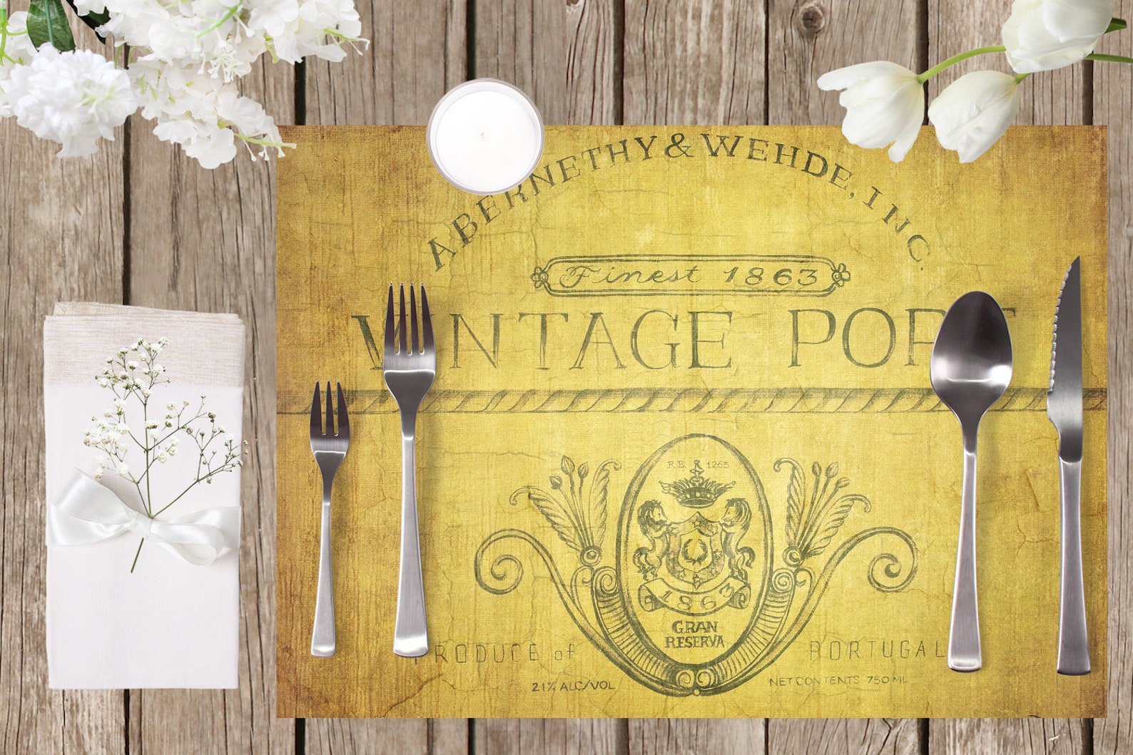 Laminated Placemat Wine Label | Etsy