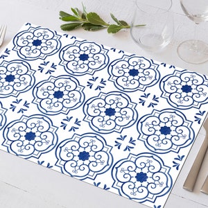Laminated Blue Tiles Placemat 2 - Etsy