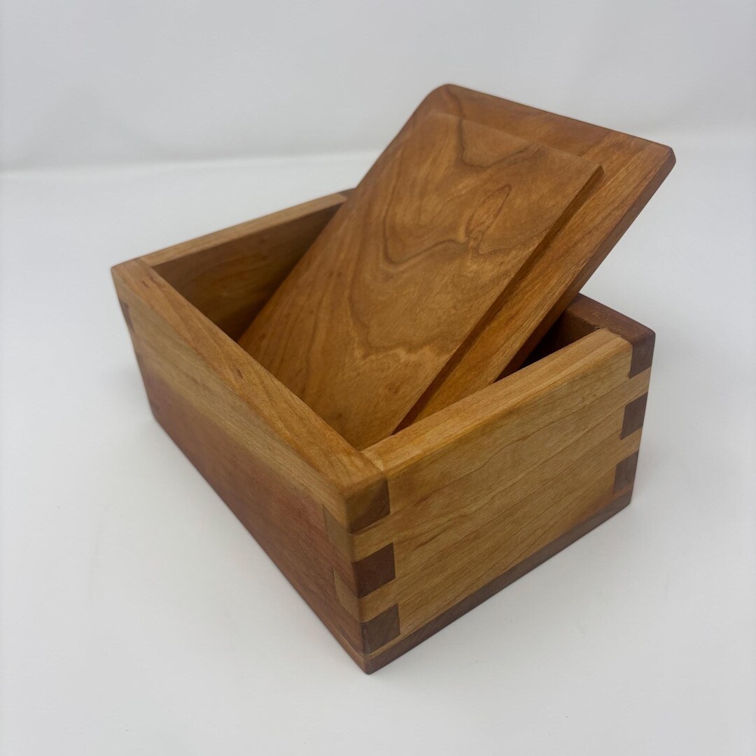 Cherry Dovetail Jewelry Box With Lid - Etsy
