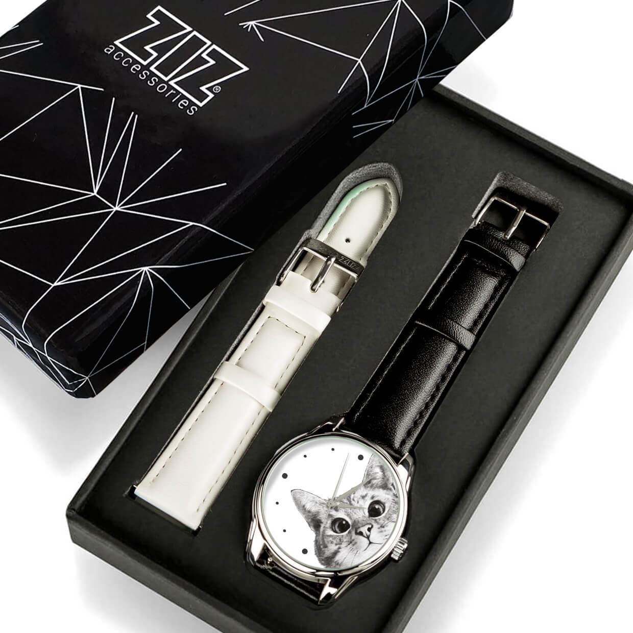 Cat Watch/ Black White Cat Watch/ Black White Watch/ Cute Cat Watch ...