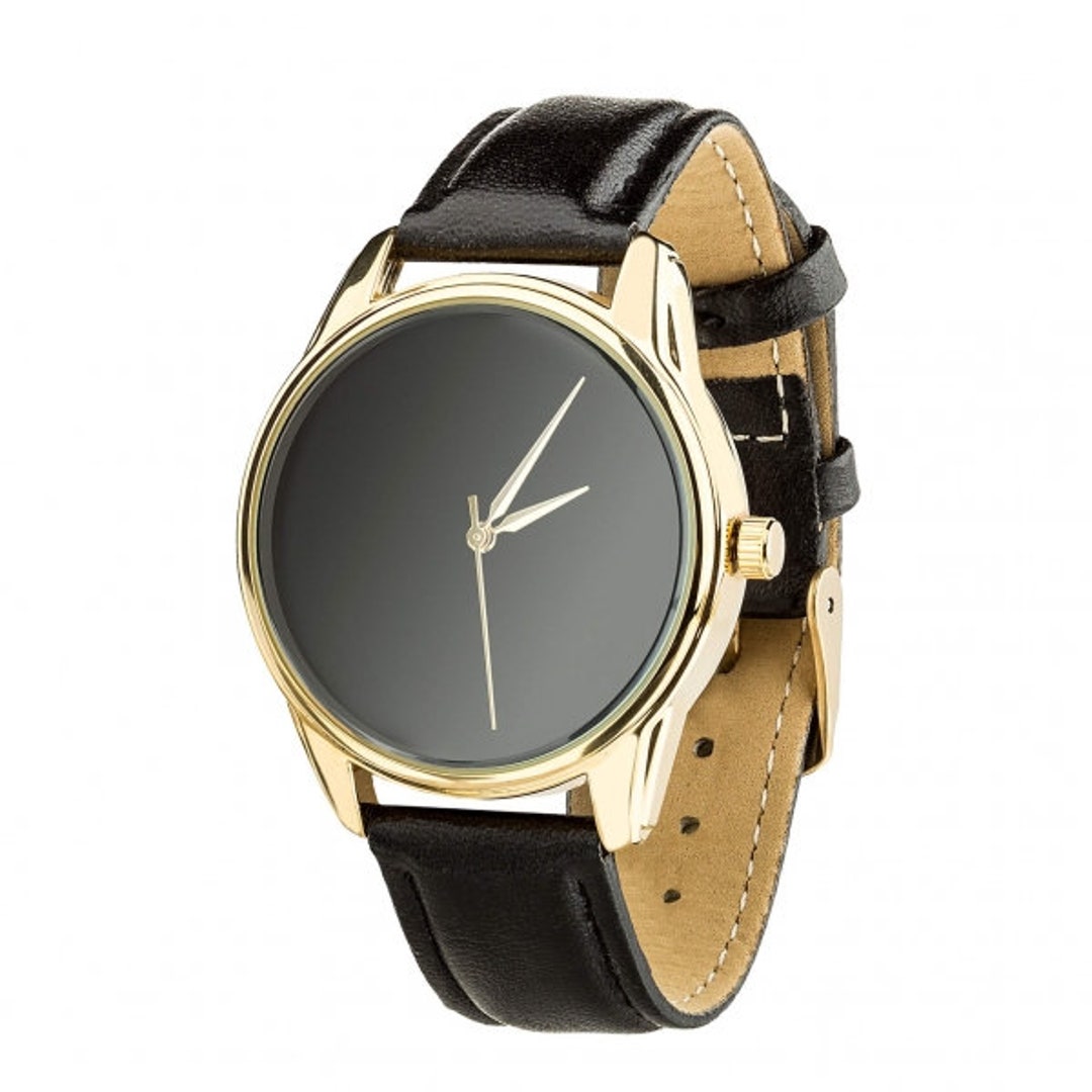 Black Gold Minimalist Watch / Simple Black Watch / Black Gold Classic ...