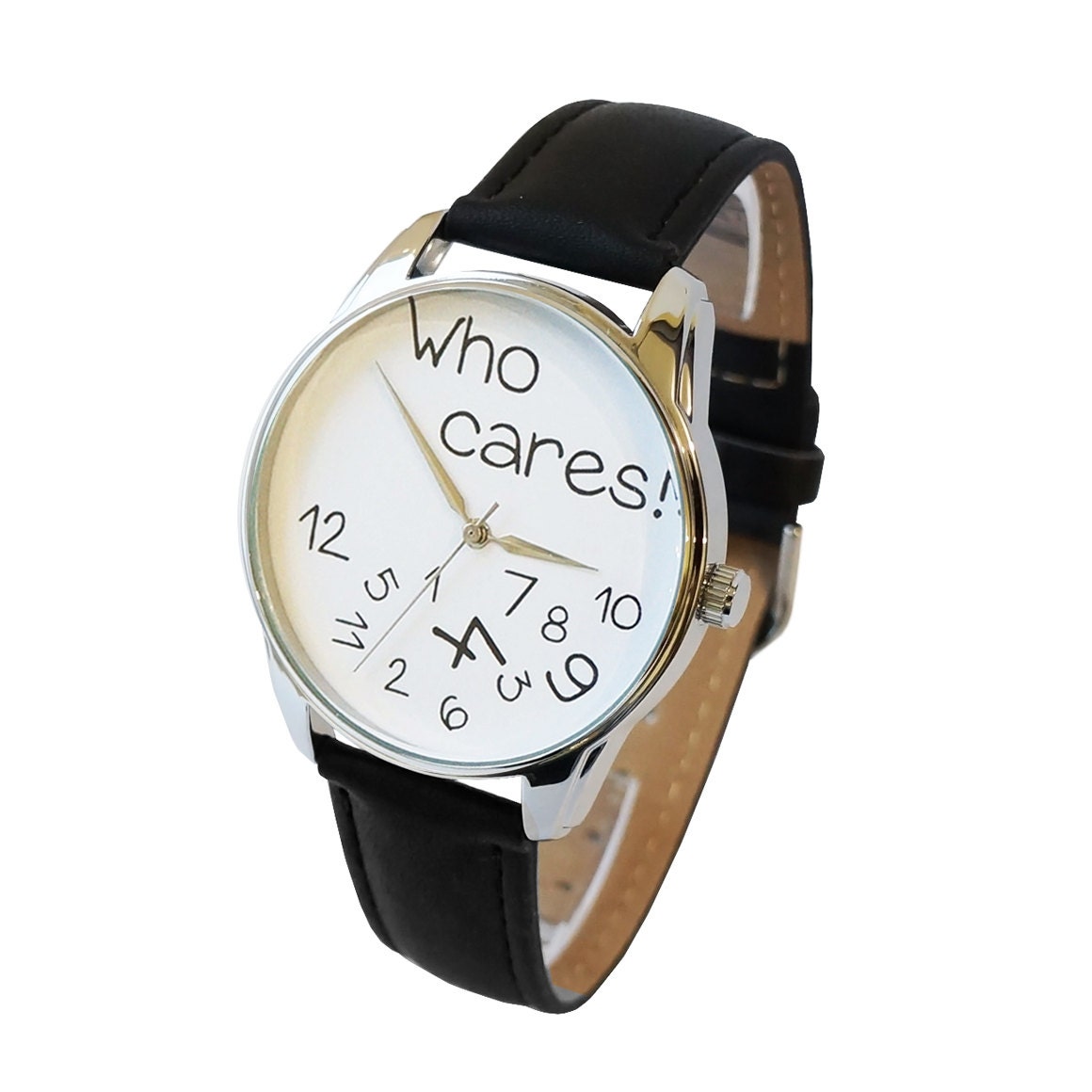 Black White Who Cares Watch/ Balck White Watch/ Who Cares - Etsy