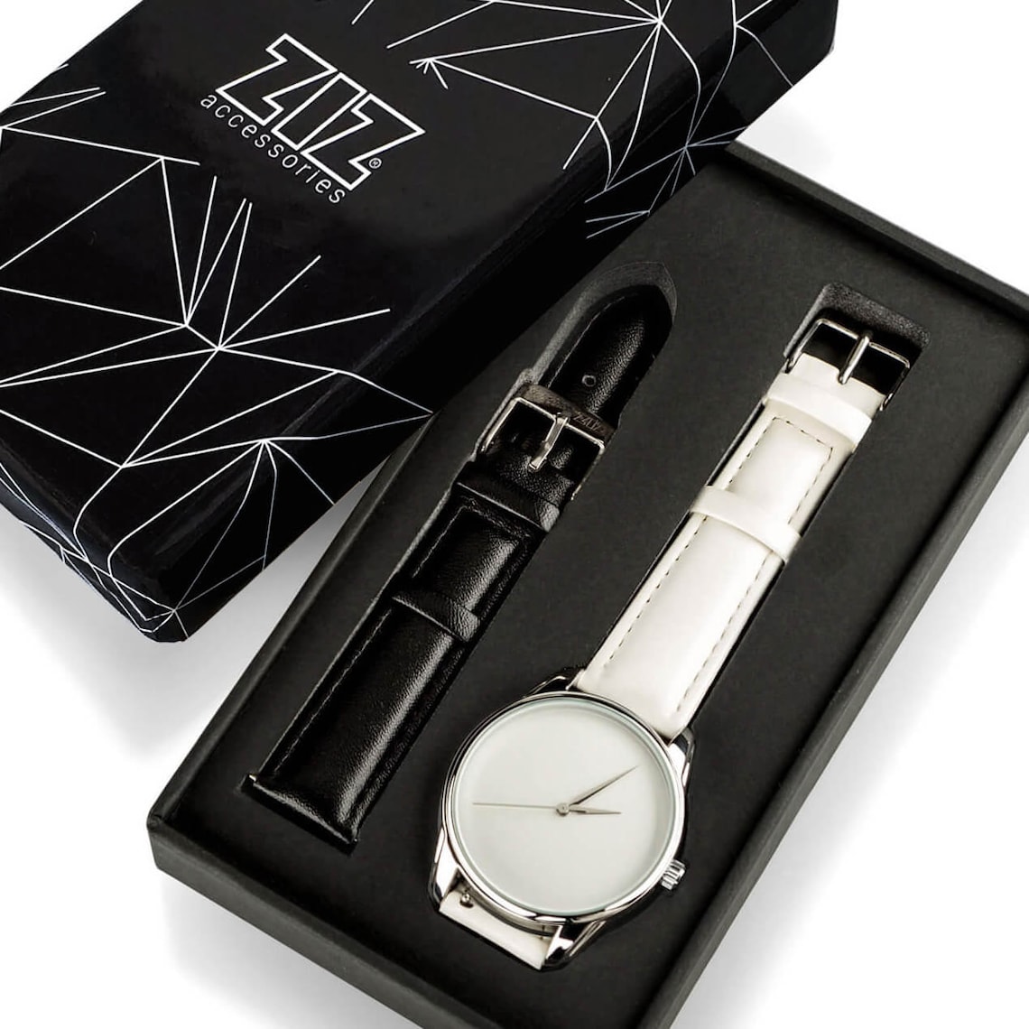 White Classic Watch / Simple White Watch/ Black White Classic Watch ...