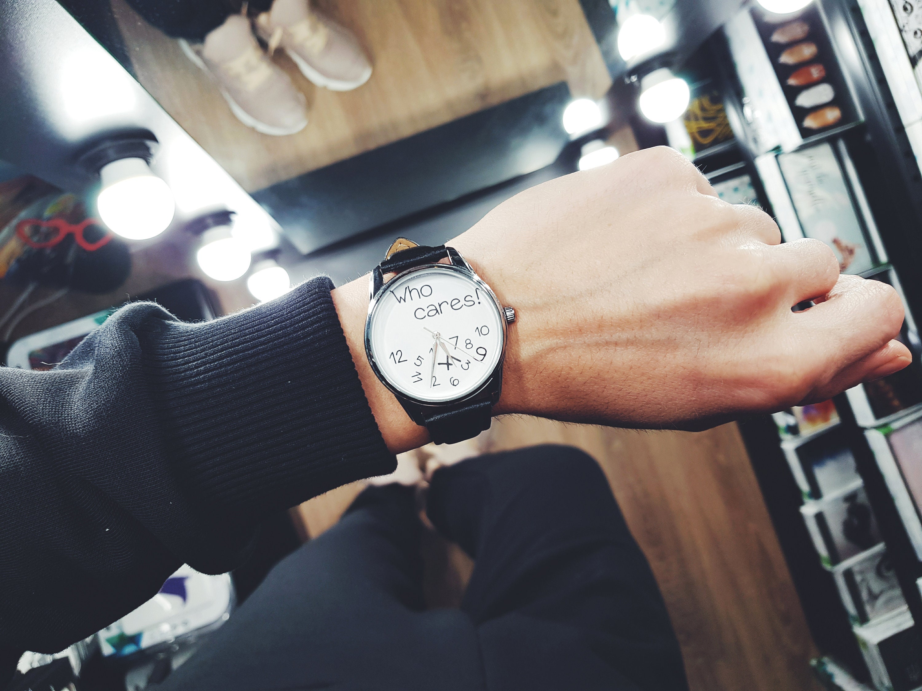 Black White Who Cares Watch/ Balck White Watch/ Who Cares - Etsy