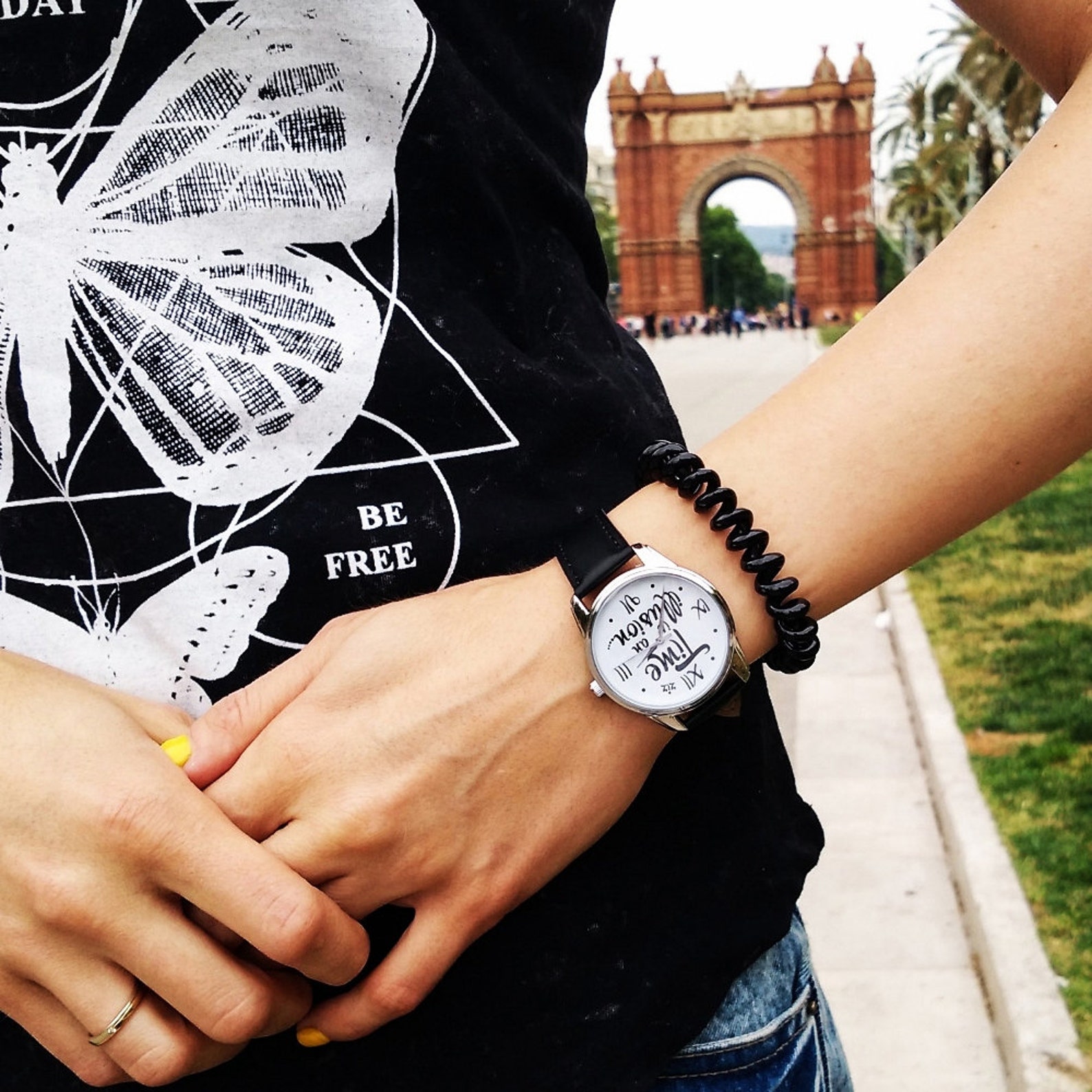 Time is an Illusion Black Watch/ Black Wrist Watch/ Funny Gift Watch ...