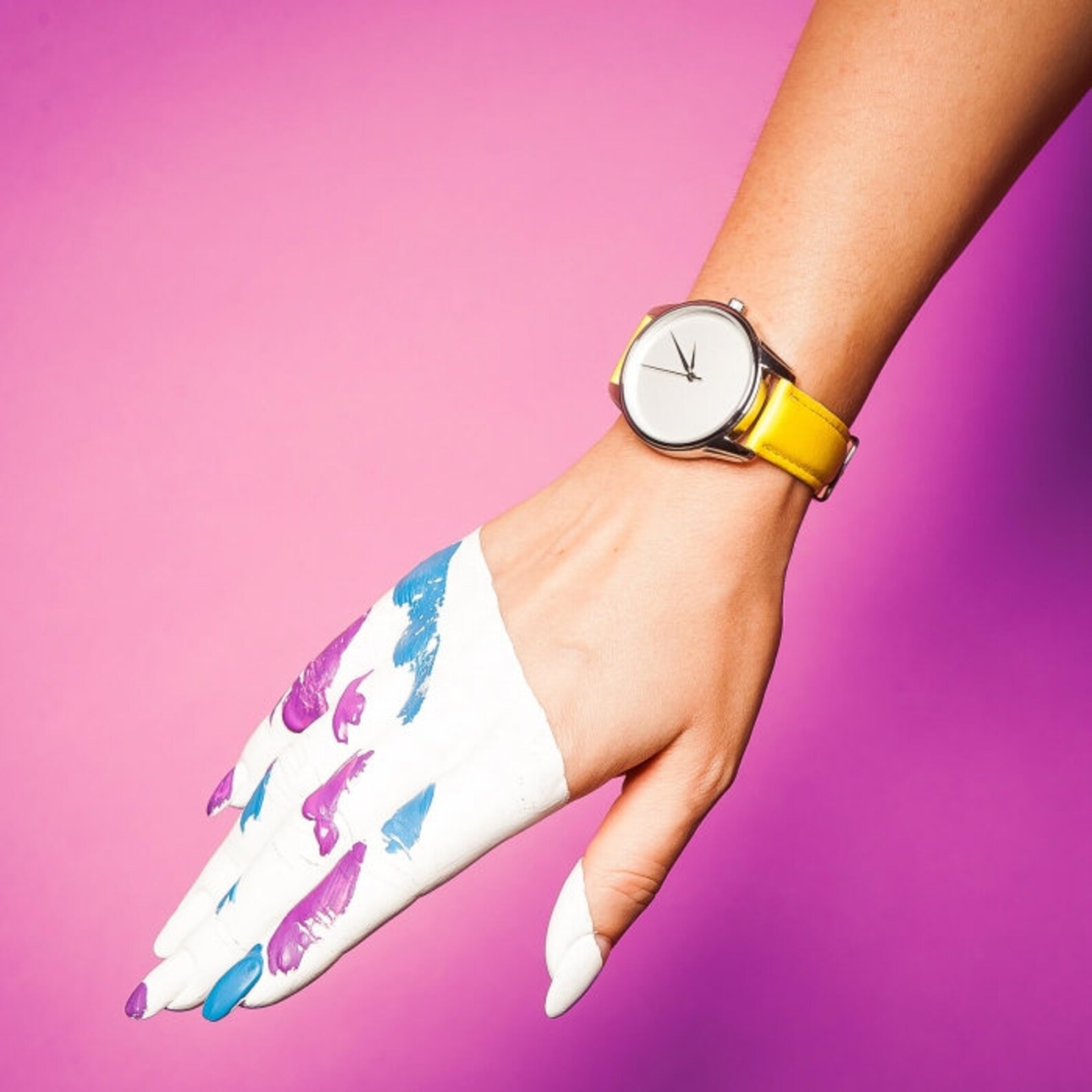 Yellow Classic Watch/ Yellow Strap Watch/ White Yellow Watch/ - Etsy