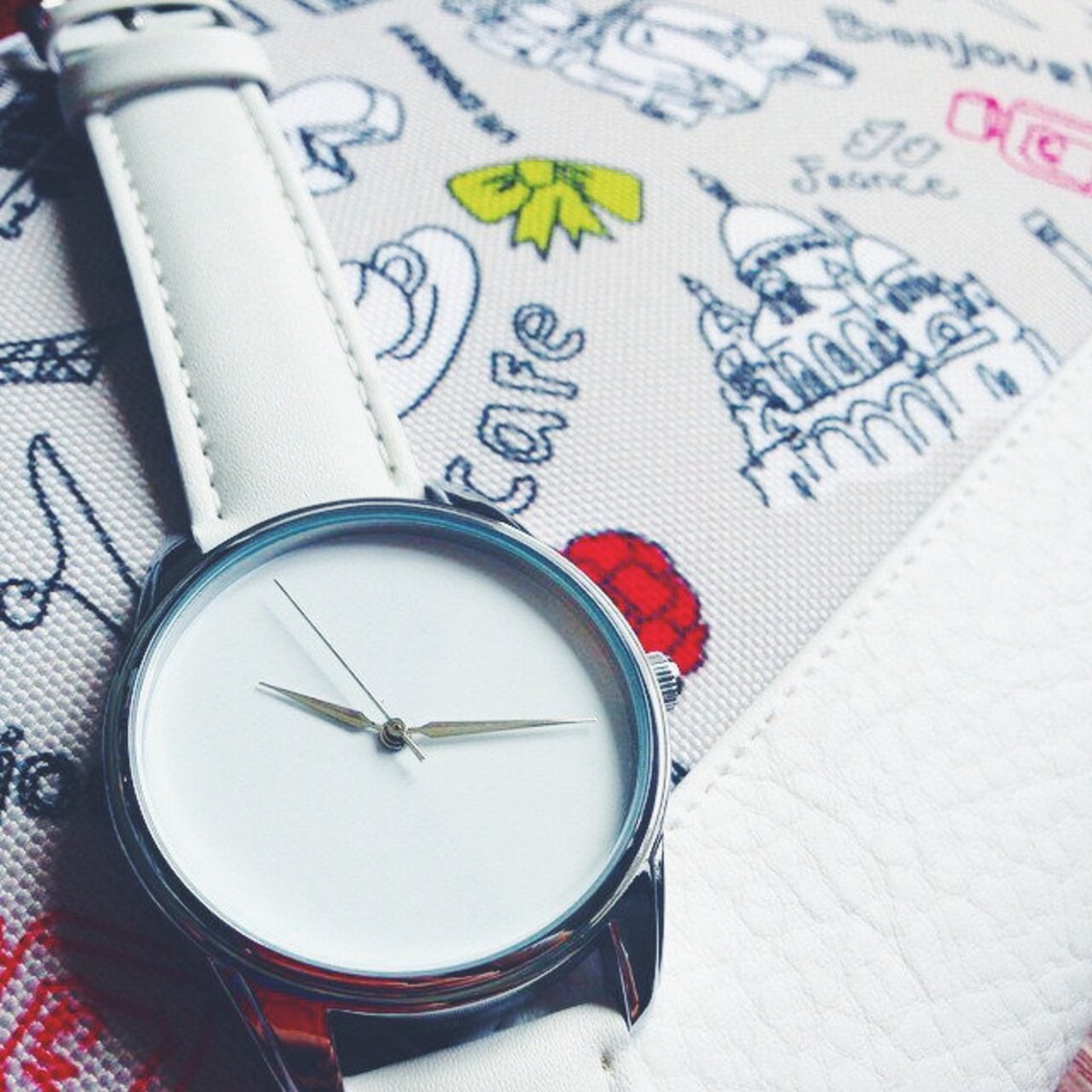 White Classic Watch / Simple White Watch/ Black White Classic | Etsy