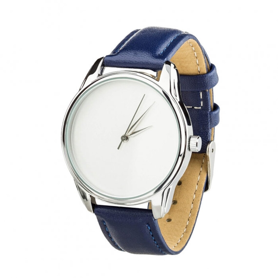 Dark Blue Classic Watch/ White Blue Watch/ Simple Dark Blue Watch ...