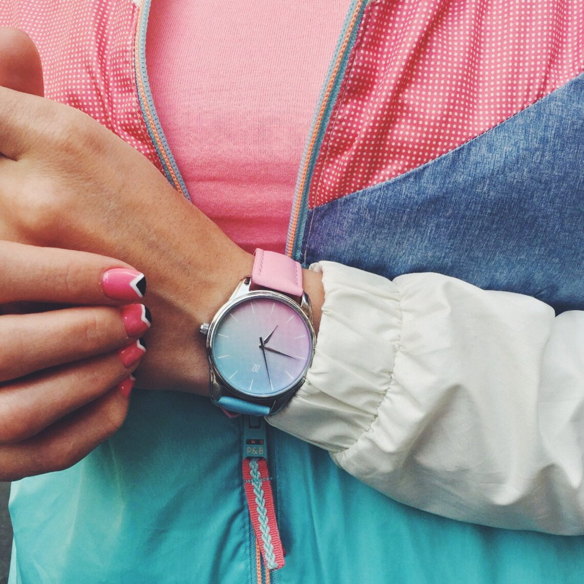 Pink Blue Pastel Watch/ Light Pink Watch/ Light Blue Watch/ - Etsy