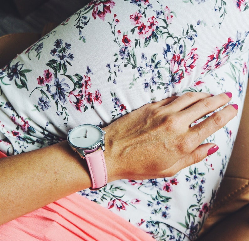 Light Pink Classic Watch / Simple Pink Watch/ Baby Pink - Etsy