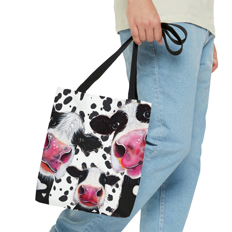 Funny Cow Print Tote Bag | Farm Animals Tote | Humorous Cows | Curious ...