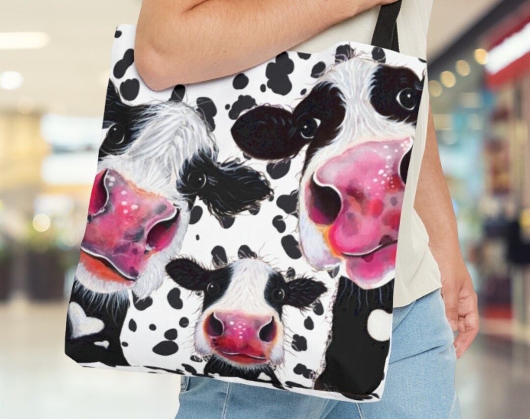 Funny Cow Print Tote Bag | Farm Animals Tote | Humorous Cows | Curious ...