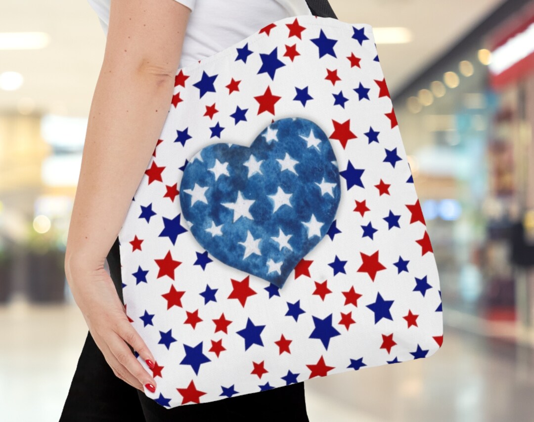 Heart and Stars Tote Bag in 3 Sizes - Etsy