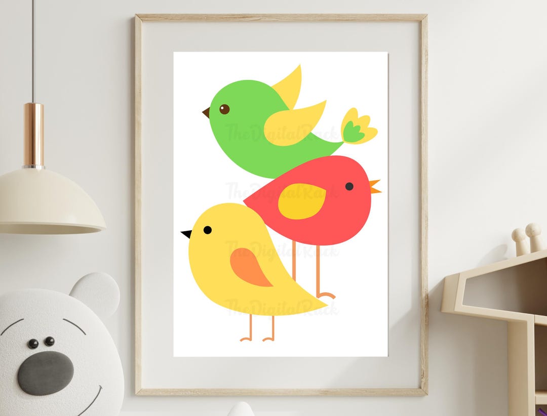 Printable Digital Download Baby Bird Artwork for Nursery / Cute Baby ...