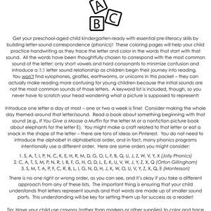 Phonics Handwriting & Coloring Pages - Get Kindergarten Ready! - Etsy