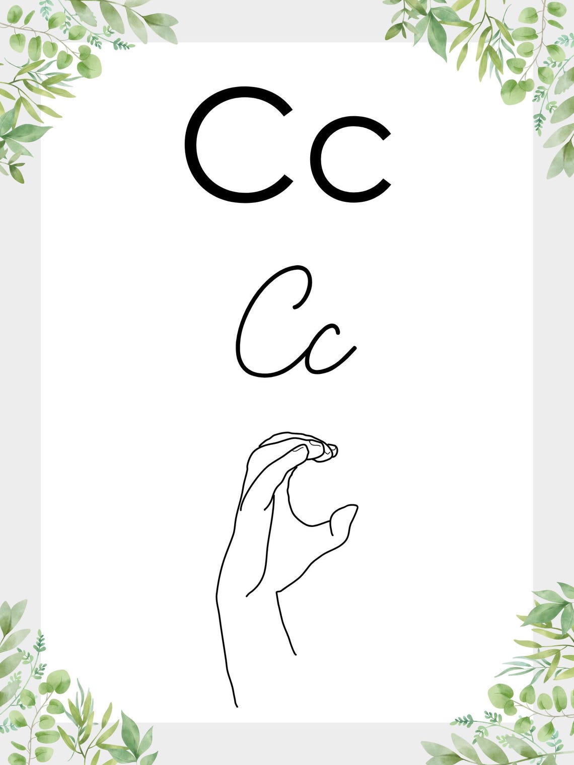 Plant-themed Classroom Alphabet Posters (print, Cursive, and Sign ...