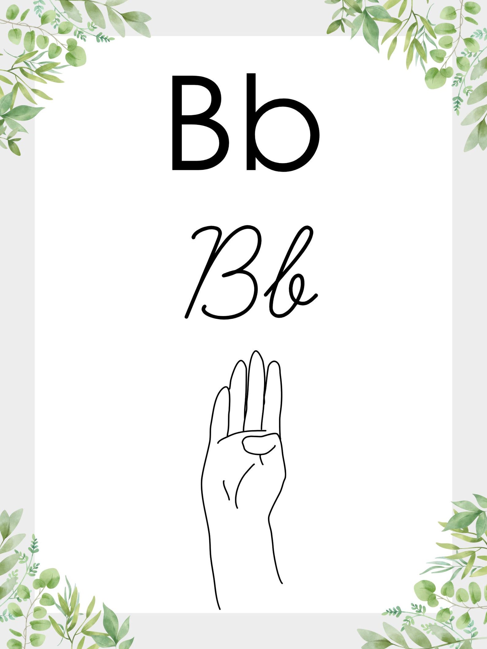 Plant-themed Classroom Alphabet Posters (print, Cursive, and Sign ...