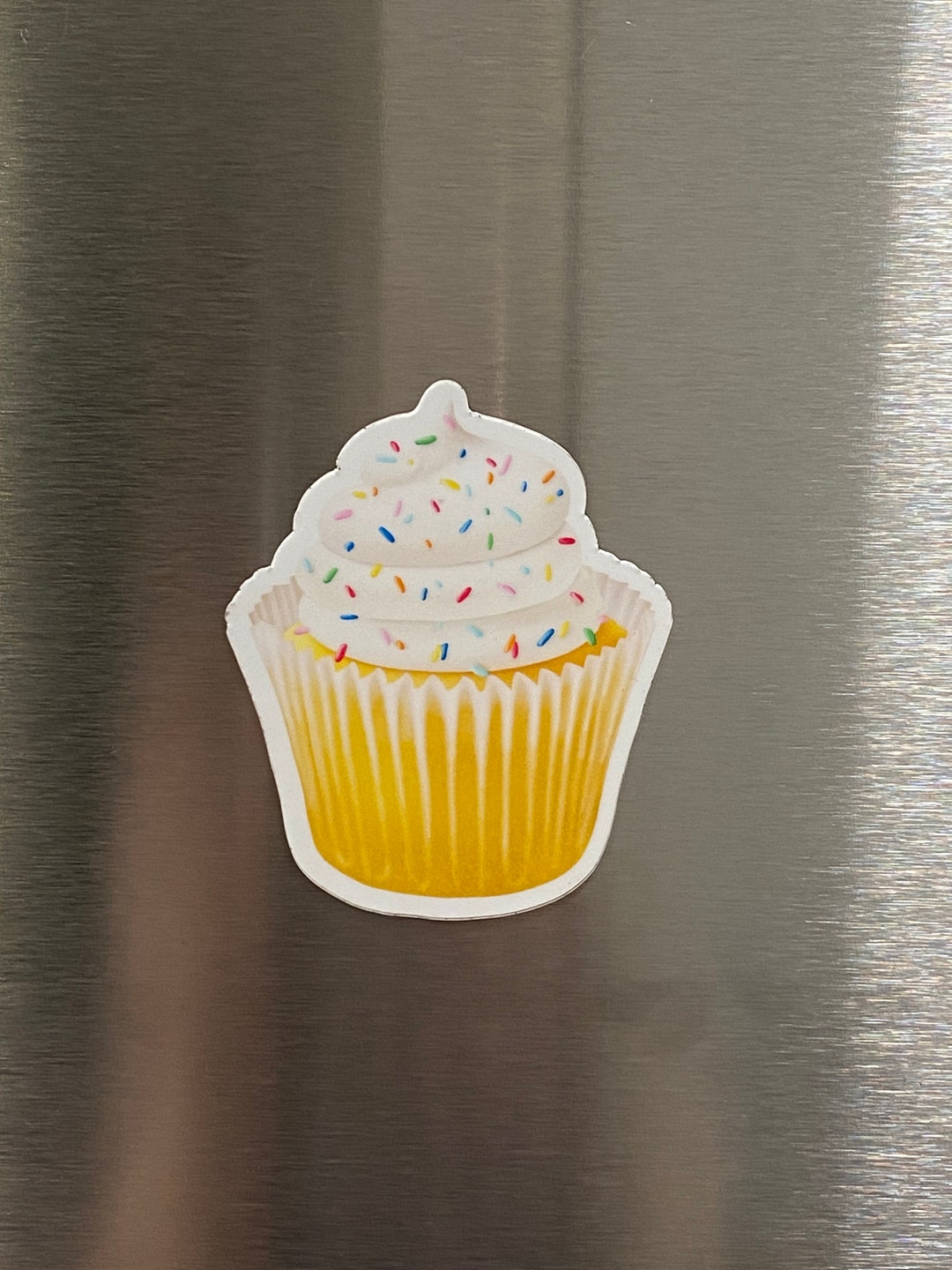Vanilla Cupcake Magnet, Birthday Cake Magnet, Birthday Magnet, Gift for ...