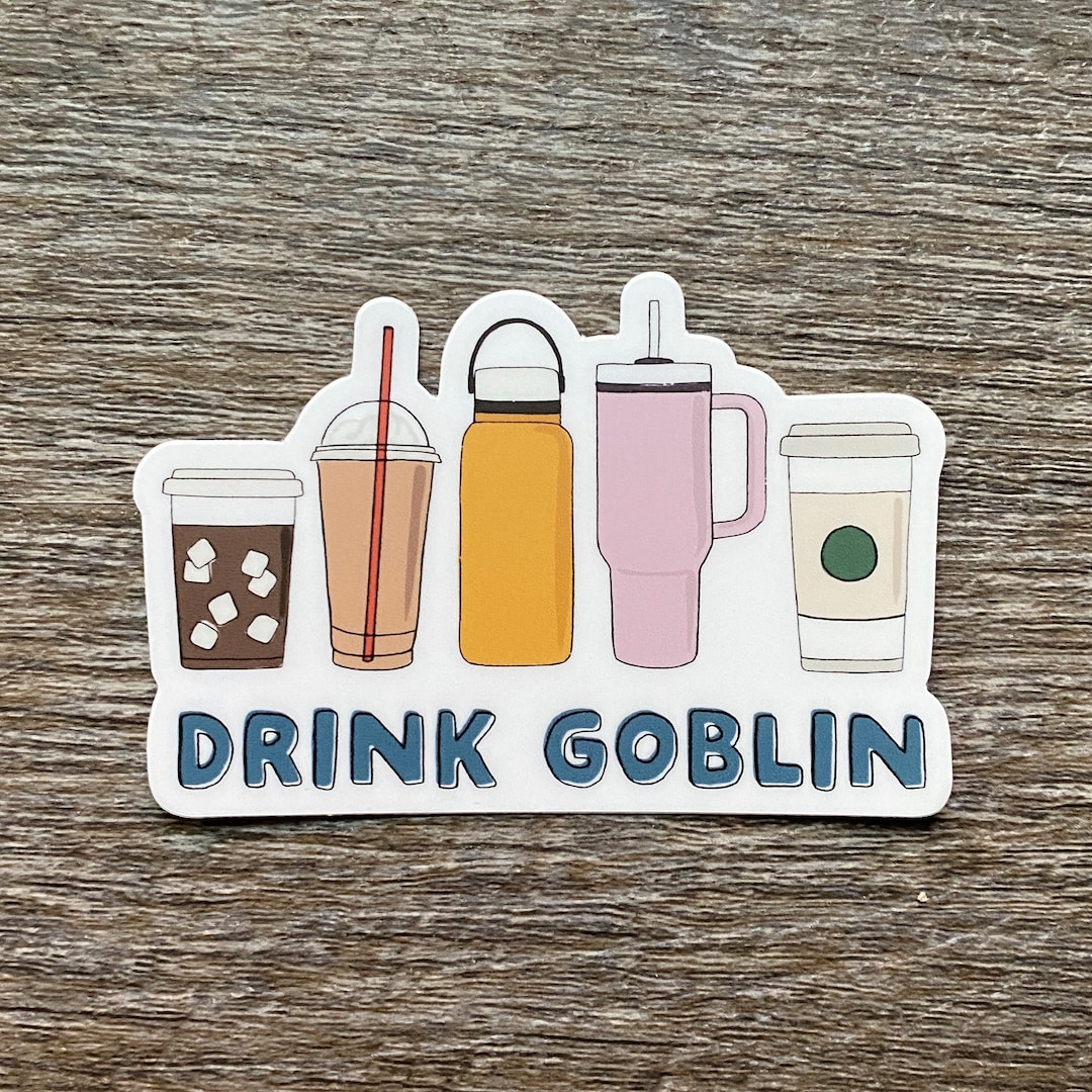 Beverage Goblin Sticker, Drink Goblin Sticker for Laptop, Vinyl Sticker ...