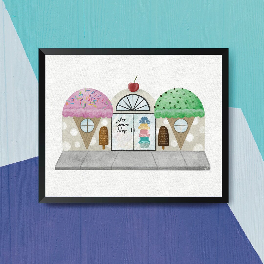 Original 8x10 Ice Cream Shop Art Print, Sweet Treats Art Print, Kitchen ...